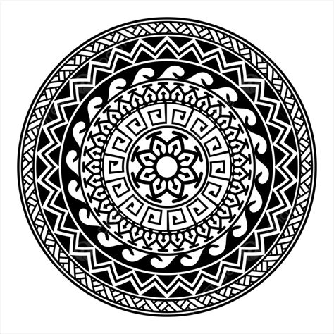 Polynesian Style Circular Shape Tattoo Circular Drawing Shape Drawing