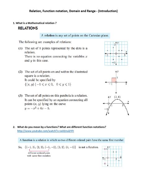 relation function domain and range intro 1 pdf