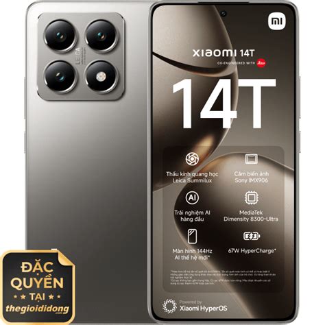 Xiaomi 14T 5G chính hãng ưu đãi đến 6 triệu tặng sạc nhanh 67W