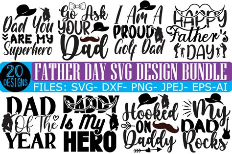Fathers Day Svg Bundle Bundle · Creative Fabrica Dad Of The Year Good Good Father Fathers Day