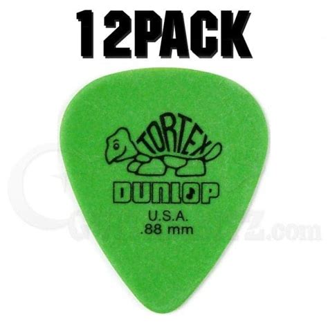 Jim Dunlop Tortex Standard Plectrum Players Pack 12 Pack 88 Green For Sale