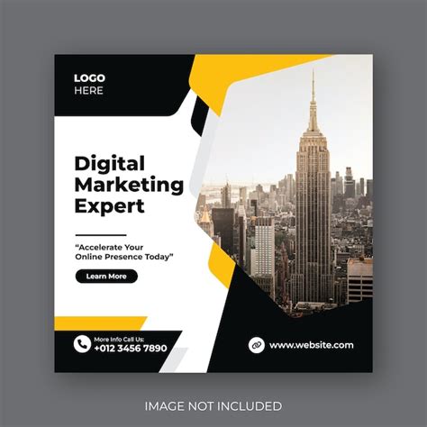 전문 디지털 비즈니스 대행사 마케팅 소셜 미디어 게시물 배너 템플릿 프리미엄 벡터