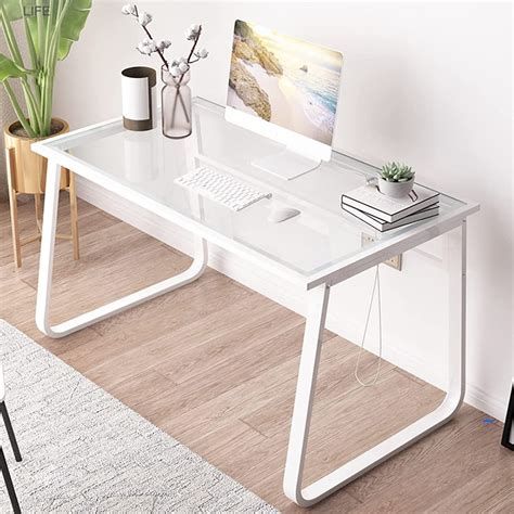 Pract Pack 120cm Nordic Modern Style Tempered Glass Computer Desk W