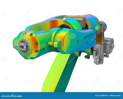 3d Rendering Finite Element Analysis Of An Industrial Robotic Arm