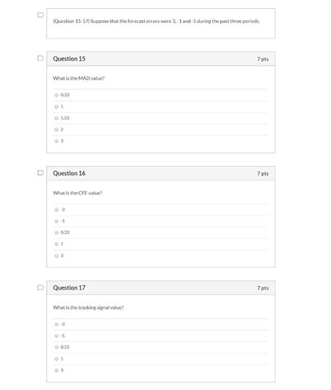 Solved D Question 15 17 Suppose That The Forecast Errors