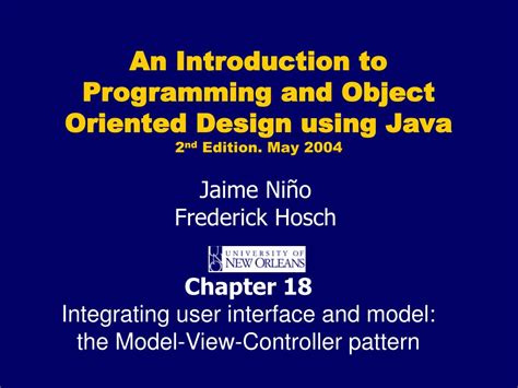 Ppt Chapter 18 Integrating User Interface And Model The Model View