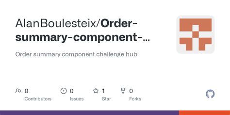 Github Alanboulesteixorder Summary Component Challenge Hub Order Summary Component Challenge Hub