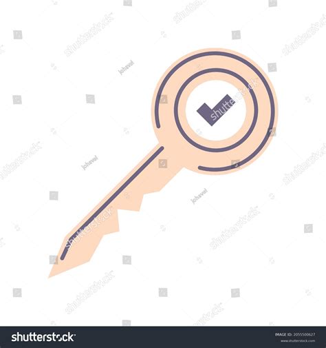 Checkmark Key Access Icon Stock Vector Royalty Free 2055500627
