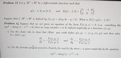 solved problem 13 let g r3→r2 be a differentiable function