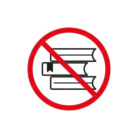 Premium Vector Prohibited Books Symbol Reading Not Allowed Vector
