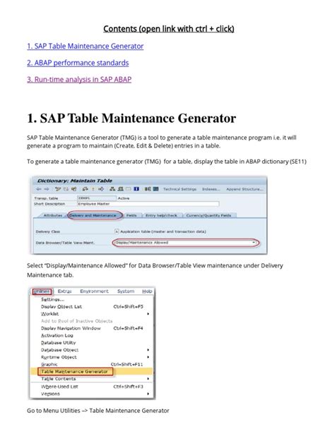 Sap Table Maintenance Generator Contents Open Link With Ctrl Click