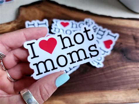 I Heart Hot Moms Sticker Etsy