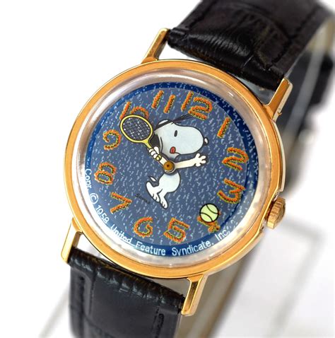 【目立った傷や汚れなし】整備済 稼働 スヌーピー Timex 新品ベルト 1970年代 機械式手巻き 腕時計 希少レア Snoopy