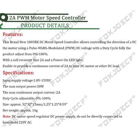 Dc 1 8v 3v 5v 6v 12v 2a Pwm Motor Speed Controller Low Voltage Motor Speed Control Switch Pwm