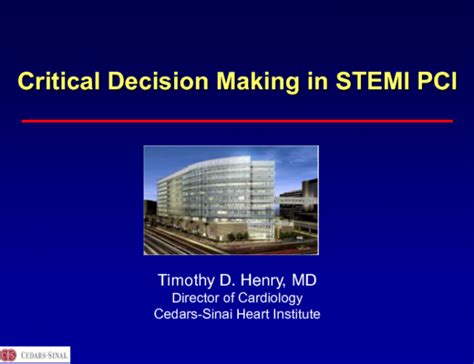 Critical Decision Making In Stemi Pci