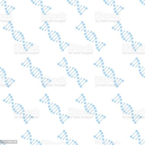 Dna Genetics Seamless Pattern Blue Background Chromosomal Genetic