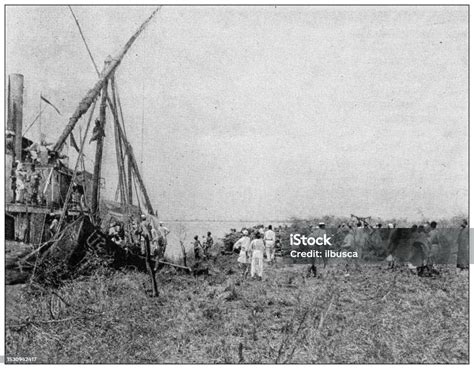 영국 잡지의 골동품 이미지 수단 타마이 가 연료를 타고 탑승 1890 1899 년에 대한 스톡 벡터 아트 및 기타 이미지