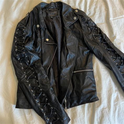 Cute Leather Jacket Leatherjacket Pleatherjacket Depop