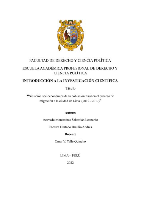 Proyecto de investigación Cáceres Hurtado Braulio Andrés Acevedo