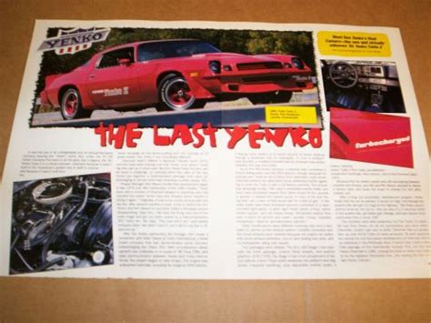 Buy 81 1981 Chevrolet Yenko Turbo Z Camaro Z28 Magazine Article In