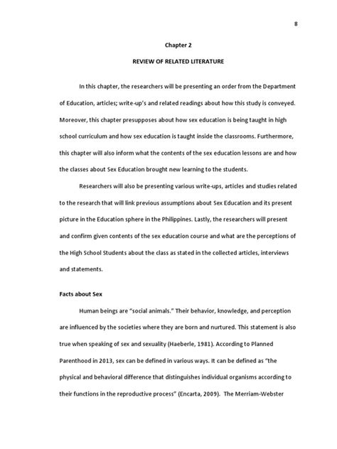 Sex Education Review Of Related Literature Pdf Sex Education
