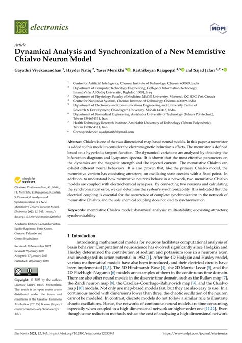 Pdf Dynamical Analysis And Synchronization Of A New Memristive