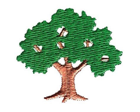 Oak Tree Machine Embroidery Design Etsy