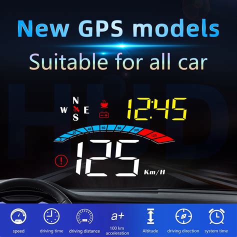 M16 자동차 Hud 헤드 업 디스플레이 Gps 속도 측정기 속도 전압