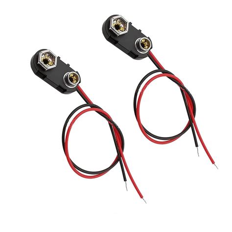 2 Pack 9v Battery Clip Connector Hard Shell For Arduino Electronics