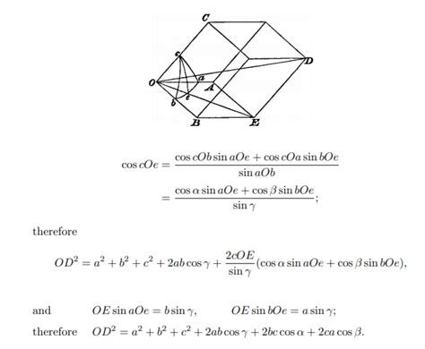 Geometry Formula For Length Of The Diagonal Of A Parallelepiped