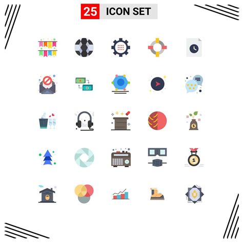 Pack Of 25 Creative Flat Colors Of History Document Configuration