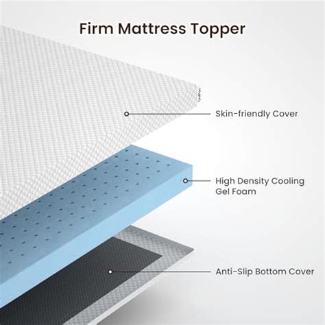 Unipon 3 Inch Firm Mattress Topper Twin Gel Infused