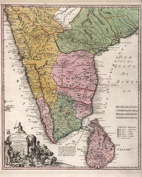 Map Of Peninsula Indiae Malabar Coromandel Ceylon Sri Etsy In