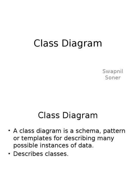 Class Diagram Swapnil Soner Pdf Class Computer Programming Object Computer Science