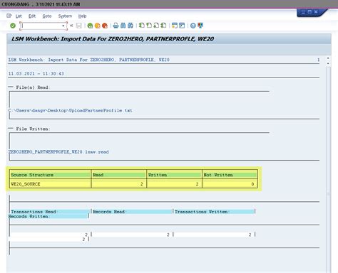 Lsmw Batch Input Recording Partner Profiles Example Step By Step