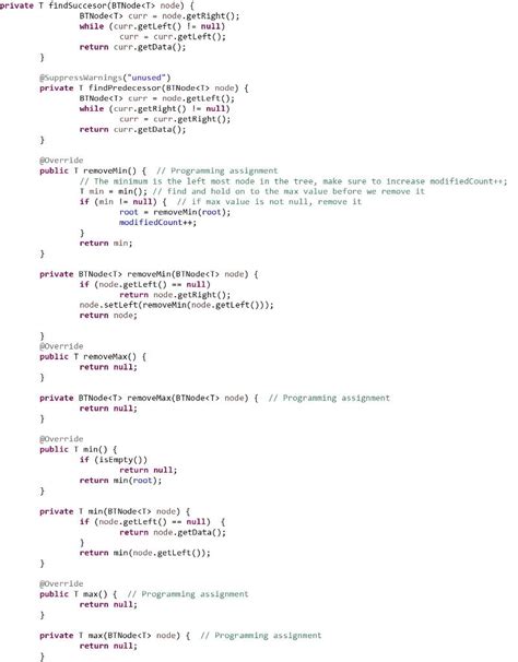Solved Ch Binary Search Tree Implementation Complete The Chegg