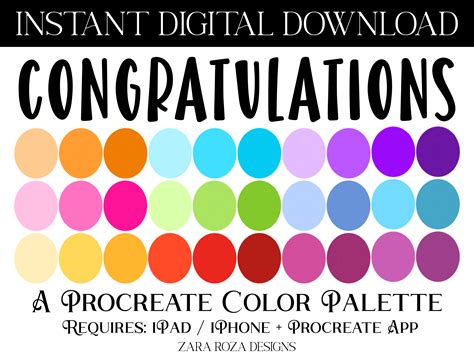 Procreate Color Palette Bundle Pack VOL Set Goth Retro Vintage Boho Yellow Orange Red