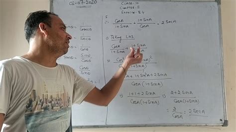 Class 10maths Chapter 8 Trigonometry Ques 5 Youtube