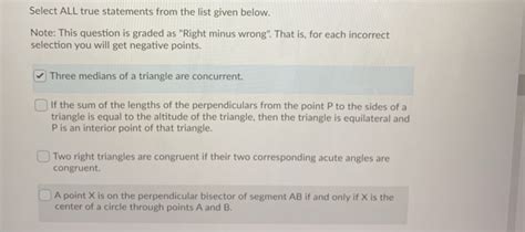 Solved Select All True Statements From The List Given Below
