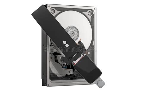 Hard Disk Drive Hdd With Safety Belt Security And Protection Concept 3d Rendering Stock