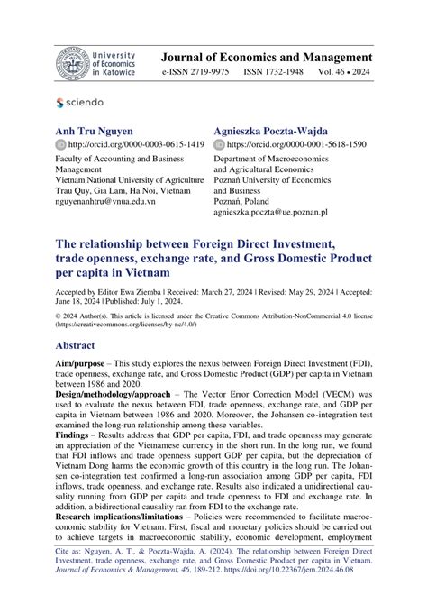 Pdf The Relationship Between Foreign Direct Investment Trade