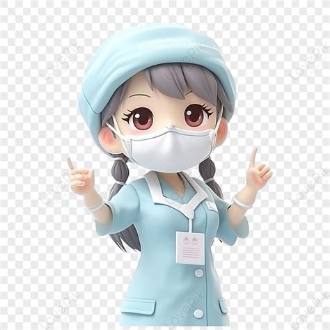 간호사는 마스크를 착용하여 치아 외부를 설명합니다 3d 캐릭터 일러스트간호사복직업 건강 Png 일러스트 무료 다운로드 Lovepik