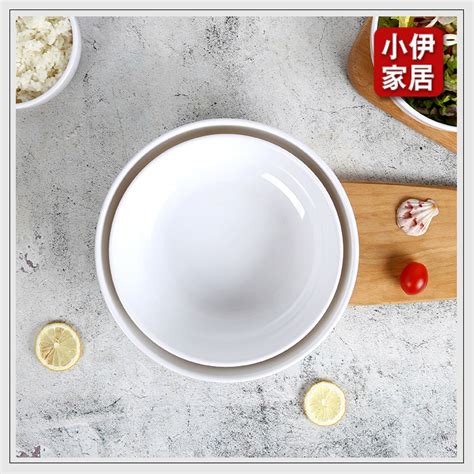 白色密胺仿瓷塑料饭店商用韩式碗浅口碗边矮扁碗重庆小面碗专用碗虎窝淘