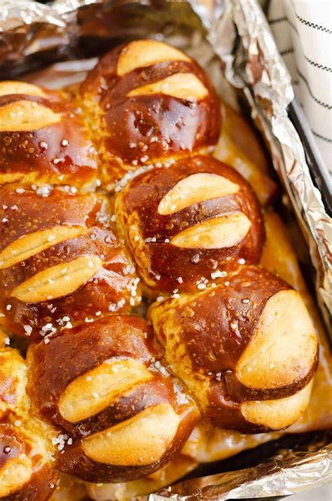 Honey Mustard Ham And Cheese Pretzel Sliders Recipe Slider Recipes