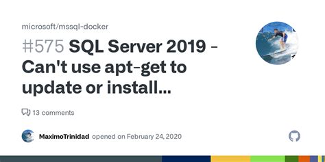 Sql Server 2019 Cant Use Apt Get To Update Or Install Packages In