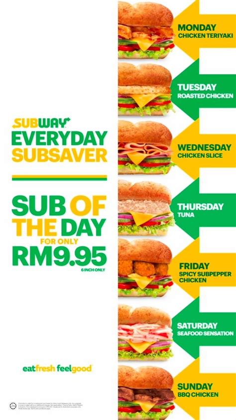 Subway Everyday Subsaver Sub Of The Day Rm995 In Malaysia