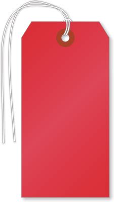 4¾ in x 2 3 8 in Red Tags with strings SKU T358 5 S RD