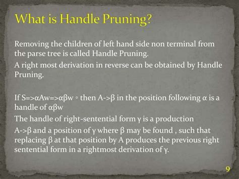 reduction and handle pruning pptx