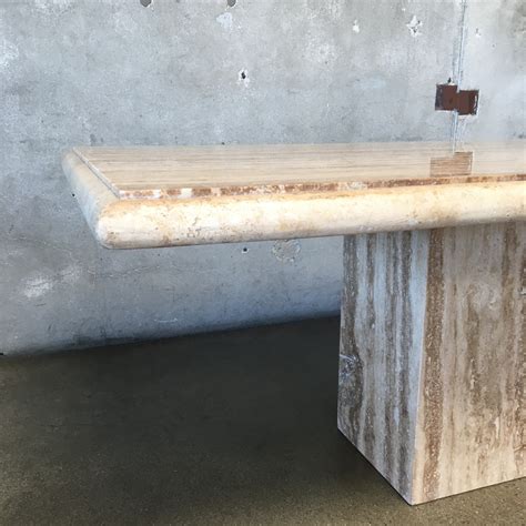 Vintage Bull Nose Natural Travertine Dining Table