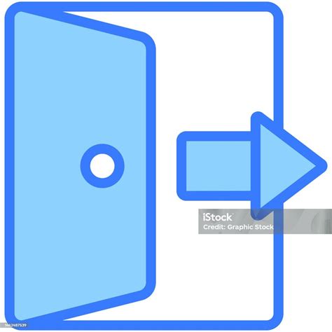 로그아웃 아이콘 사용자 인터페이스 벡터 일러스트레이션 라인 아트 스타일의 간단한 벡터 기호 및 트렌디 한 기호로 디자인 및 웹 사이트 또는 모바일 앱 0명에 대한 스톡 벡터